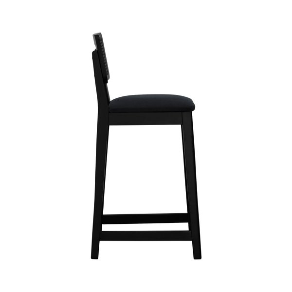 Banqueta Gabi Madeira Maciça Encosto c/ Telinha c/ 68cm Altura - Preto ...