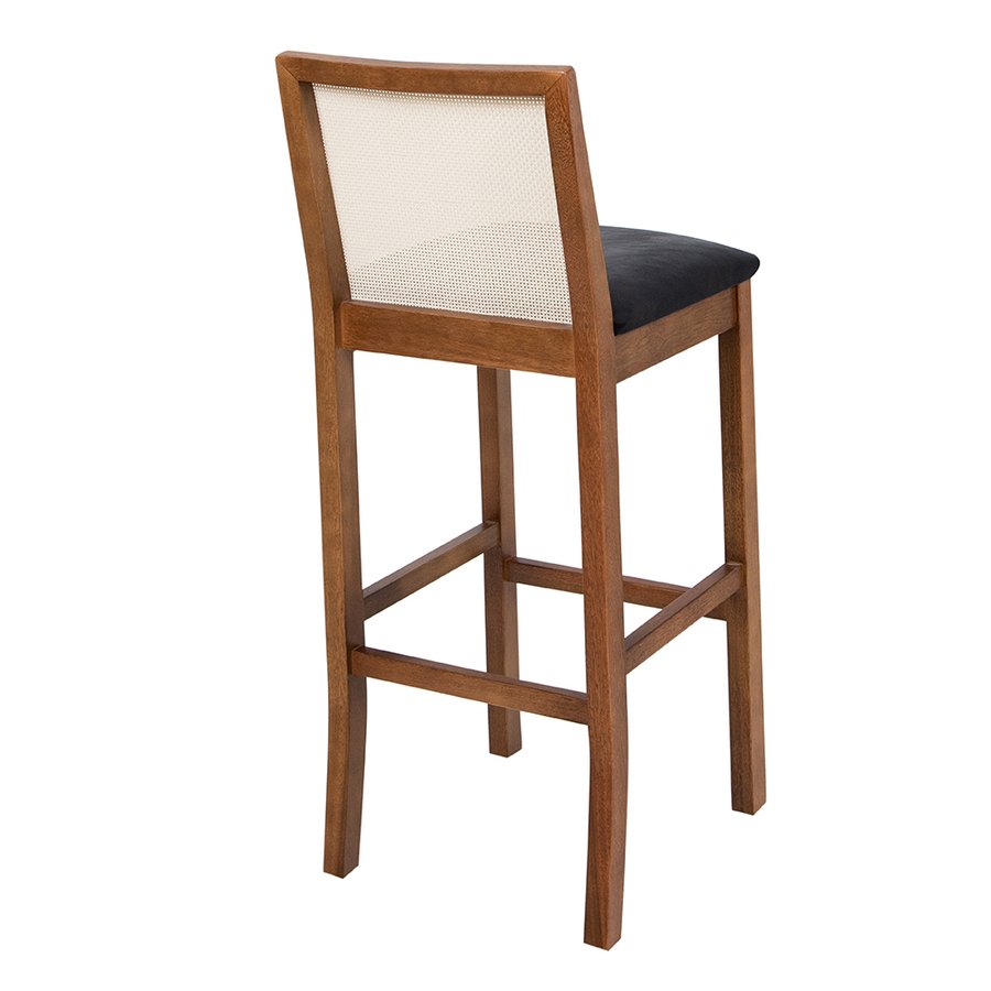 Banqueta Sophia em madeira Maciça cor Carvalho com Tela T13 9127CA-330