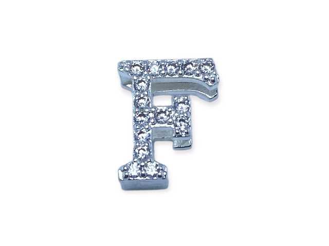 Pingente Cravejado Letra F Em Banho De Prata - Pingente Cravejado Letra ...