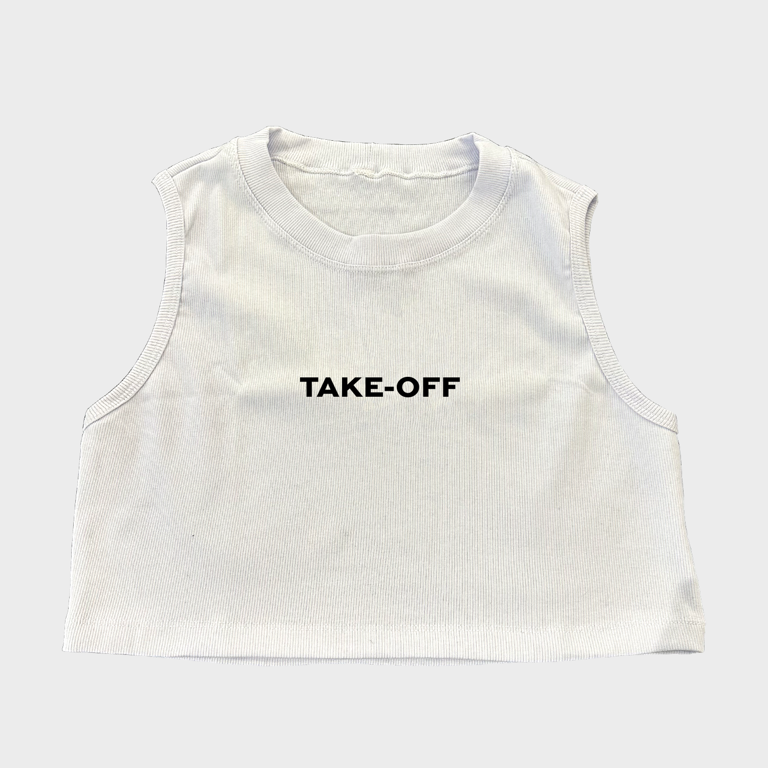 Cropped Take-Off Ribbed White
