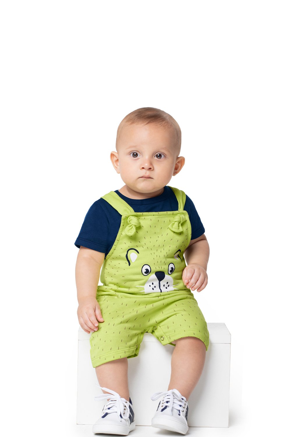 Conjunto Camiseta e Jardineira Bebê Menino Marinho - Ding Dang