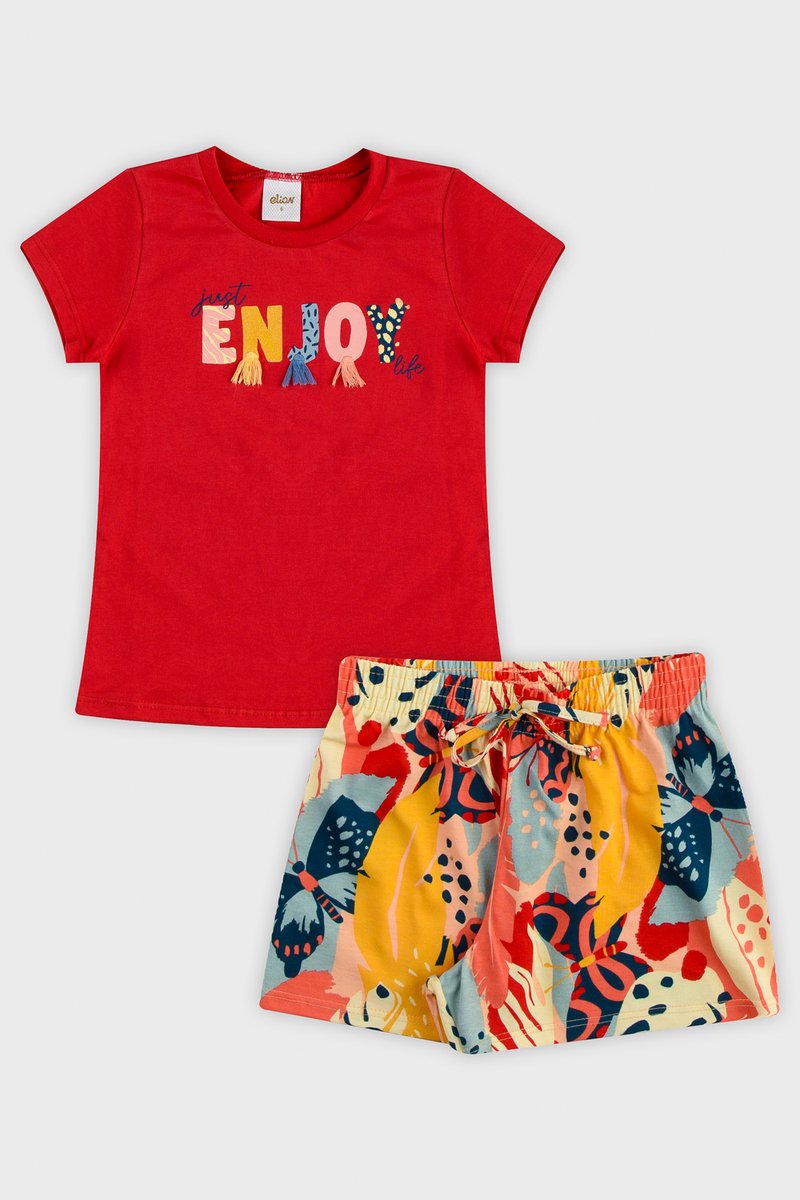 Conjunto Elian Infantil Menina Enjoy Vermelho