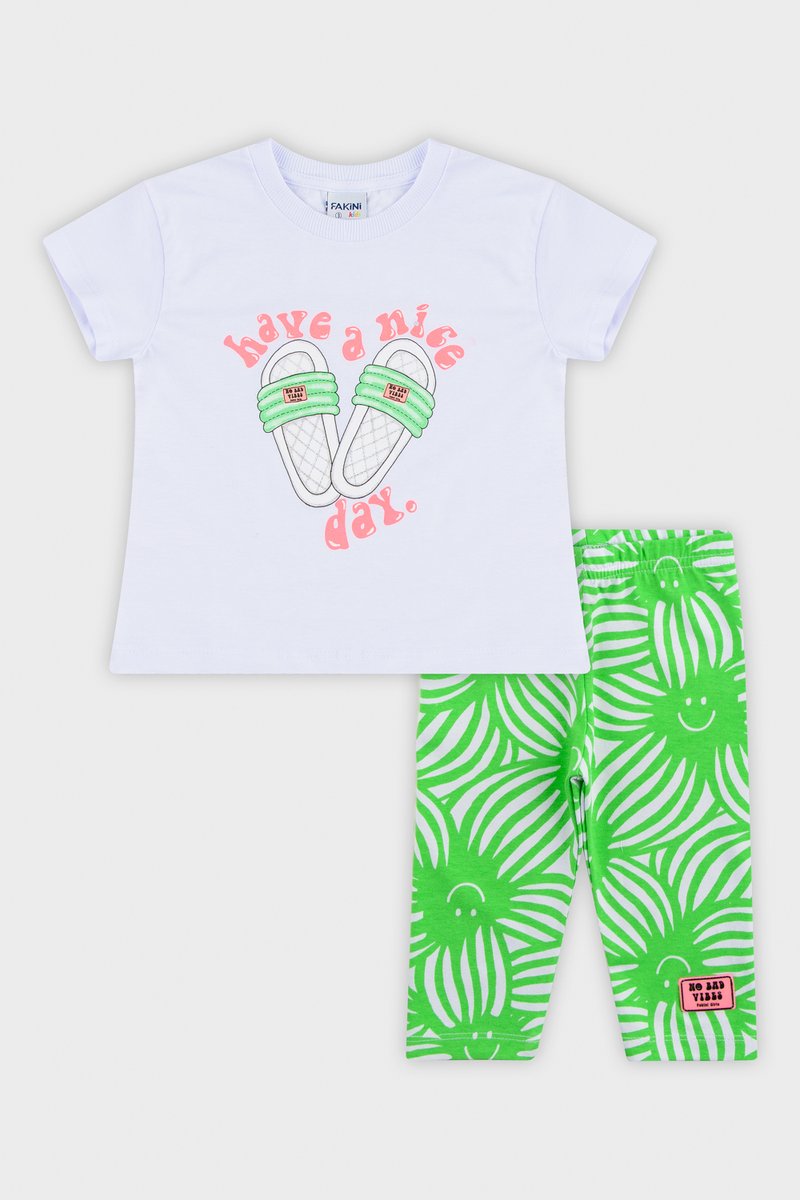 Conjunto Fakini Infantil Menina Nice Day Branco