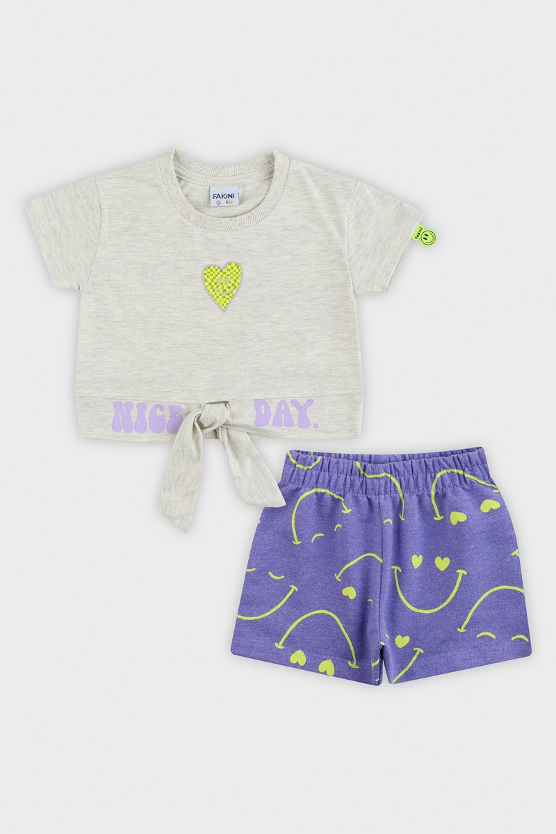 Conjunto Fakini Infantil Menina Smile Mescla