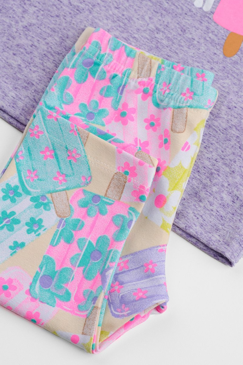 Conjunto Fakini Infantil Menina Ice Cream Roxo