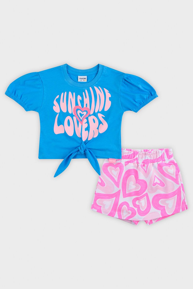 Conjunto Fakini Infantil Menina Sunshine Lovers Azul