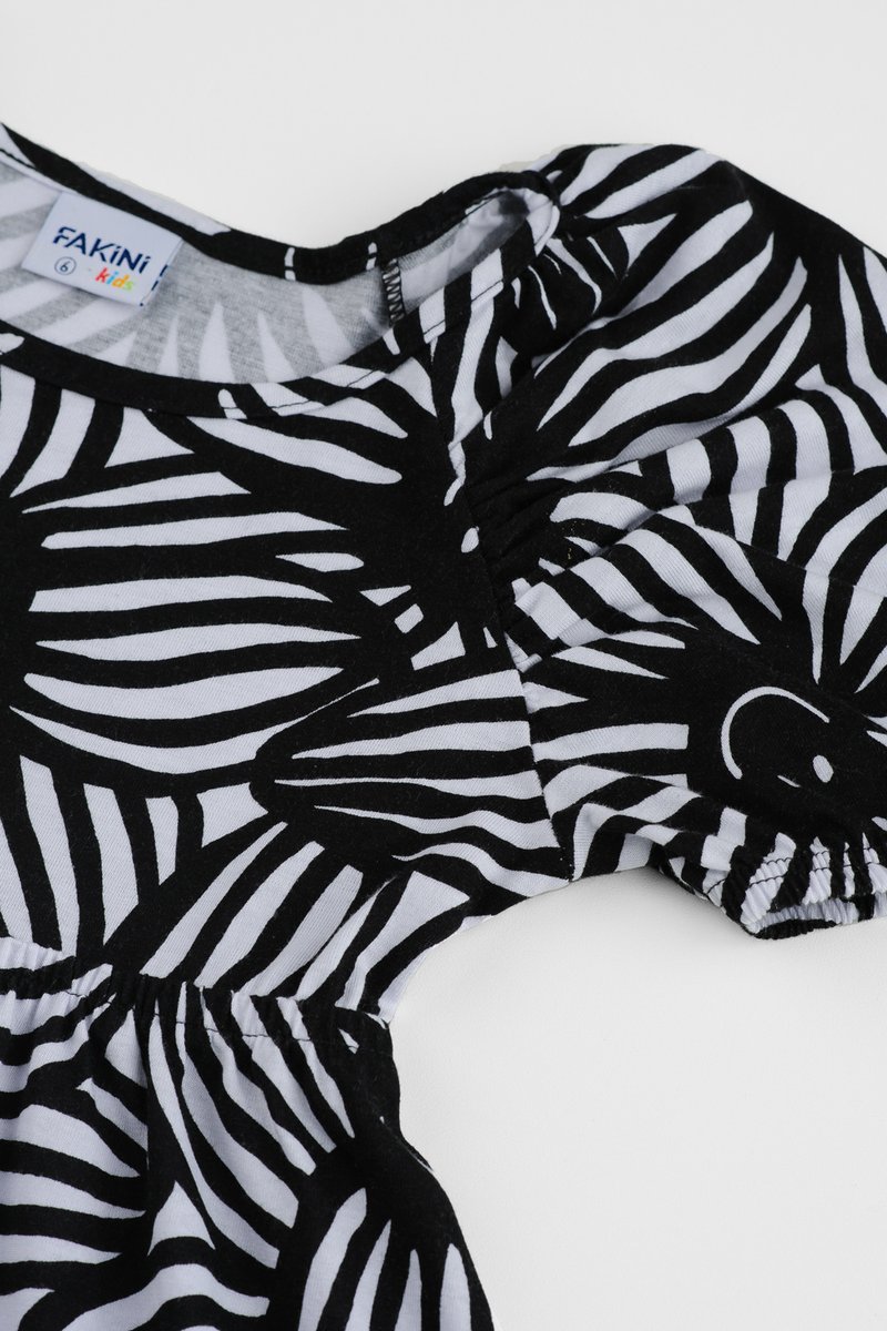 Vestido Fakini Infantil em Meia Malha Smile Preto