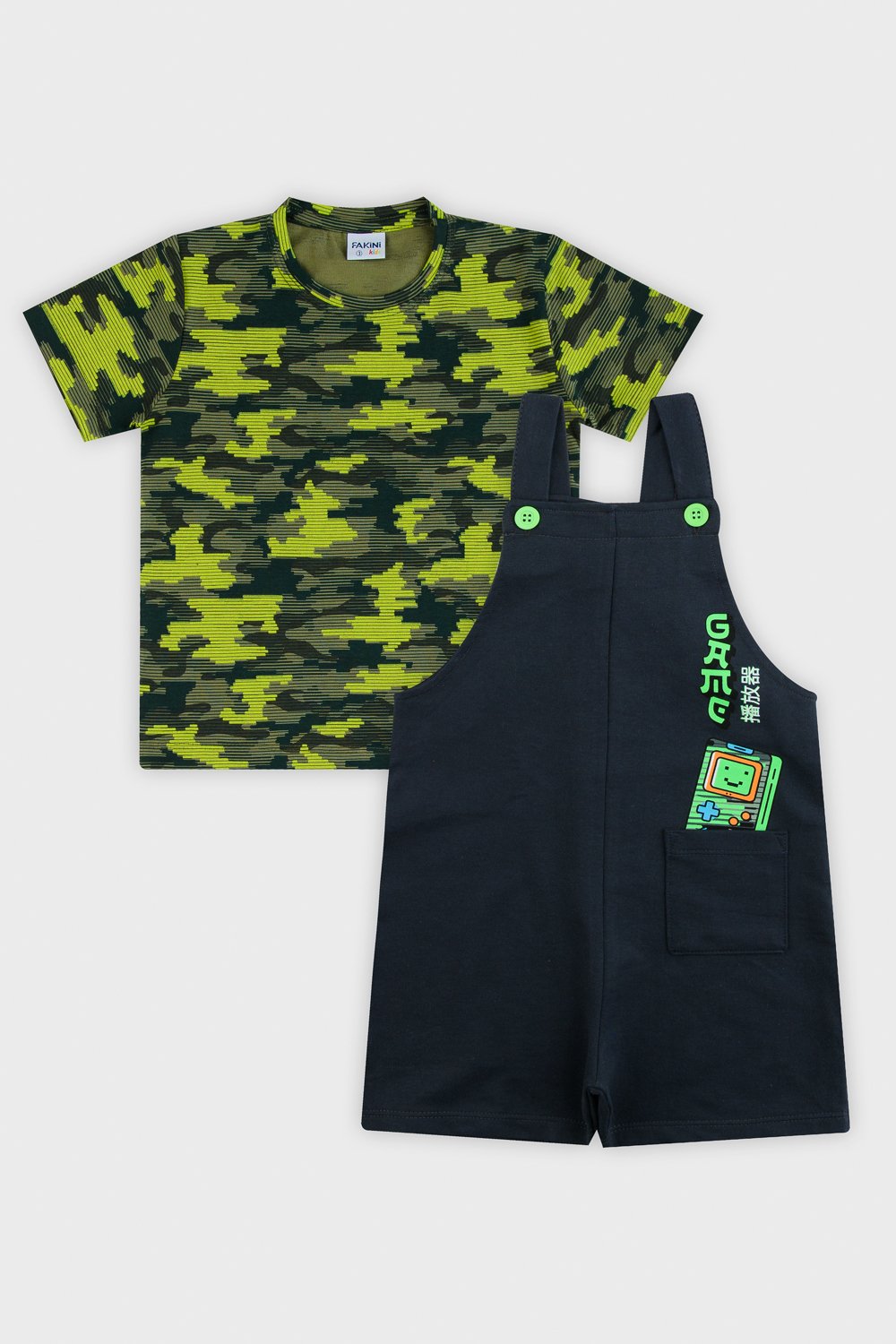 Conjunto Fakini Infantil Menino Camuflado Verde