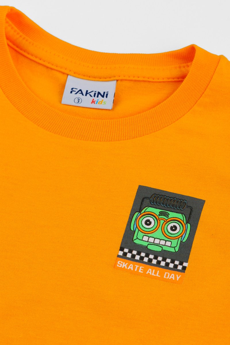 Conjunto Fakini Infantil Menino Skate All Day Laranja