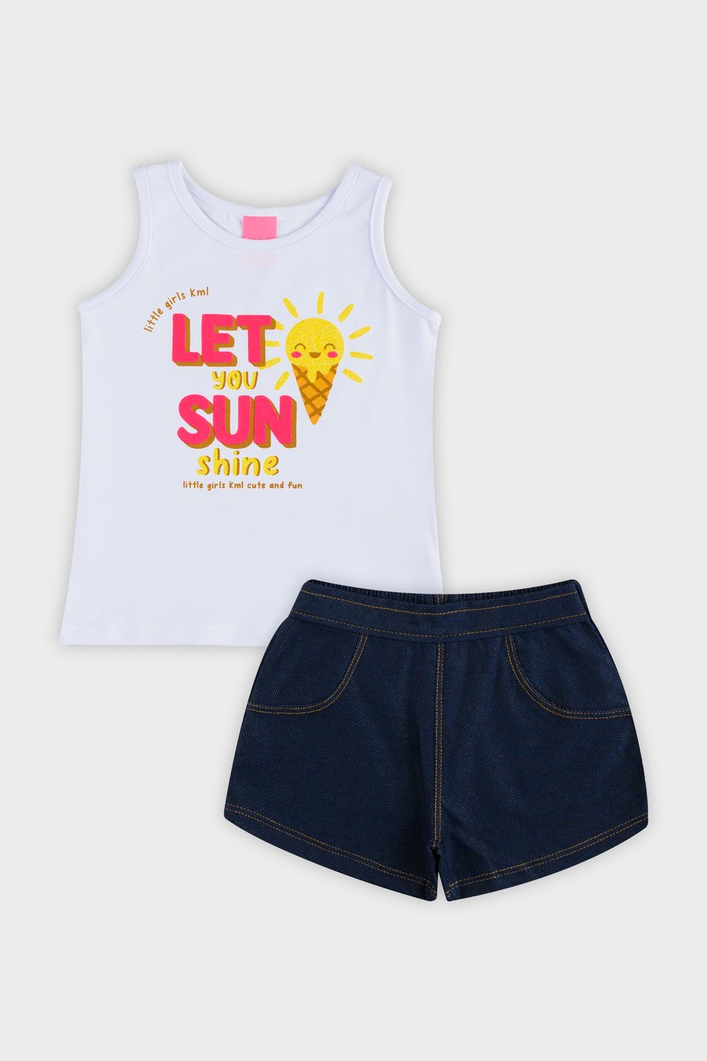 Conjunto Kamylus Infantil Menina Sun Branco