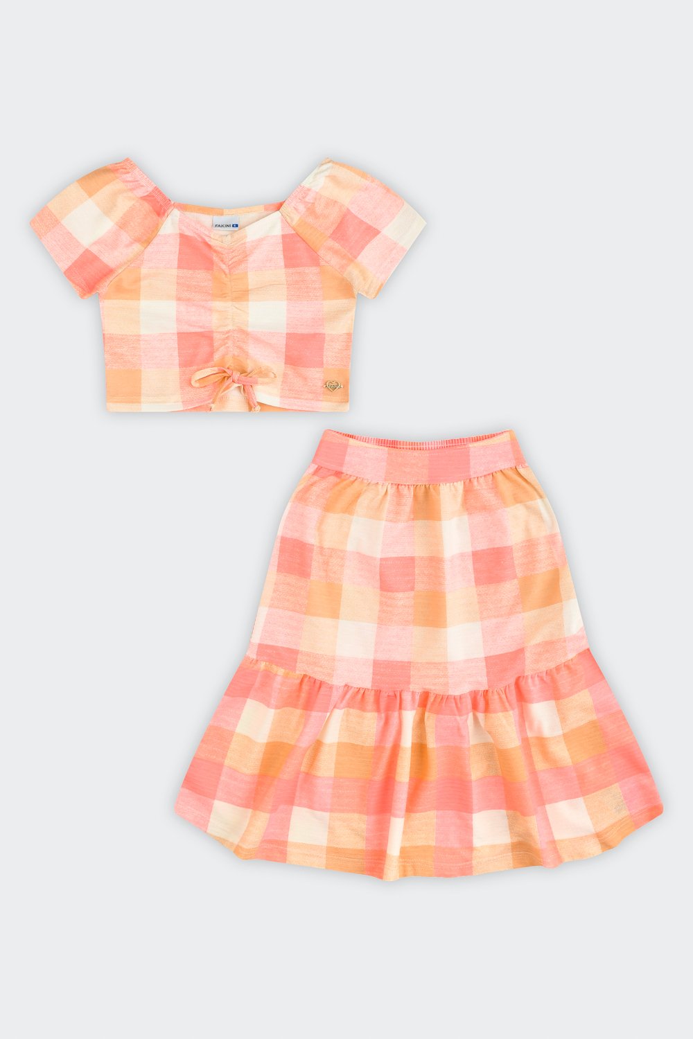 Conjunto Cropped e Saia Midi Infantil Menina Fakini