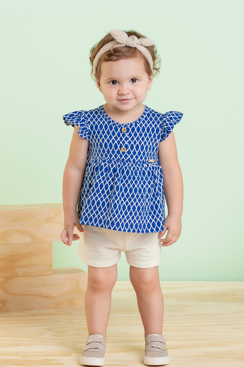 Conjunto Blusa e Short Bebê Menina Colorittá Azul