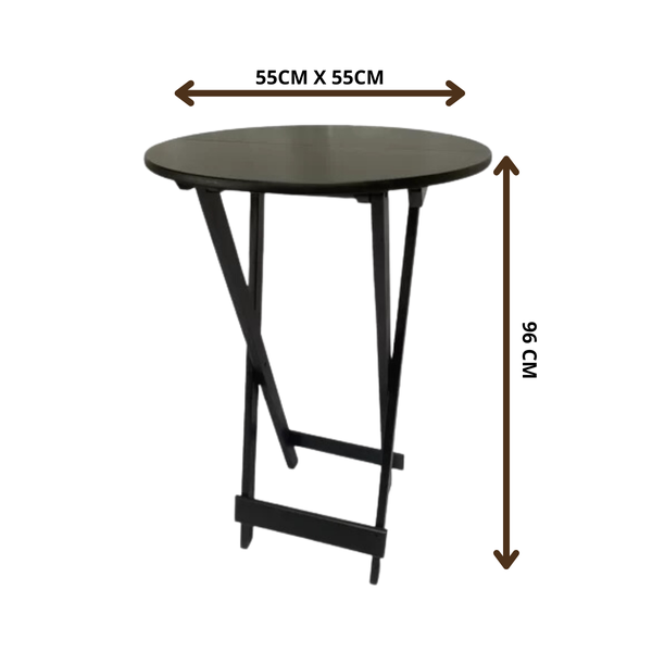 Conjunto Bistrô Redondo Com 2 Banquetas Dobrável Preto