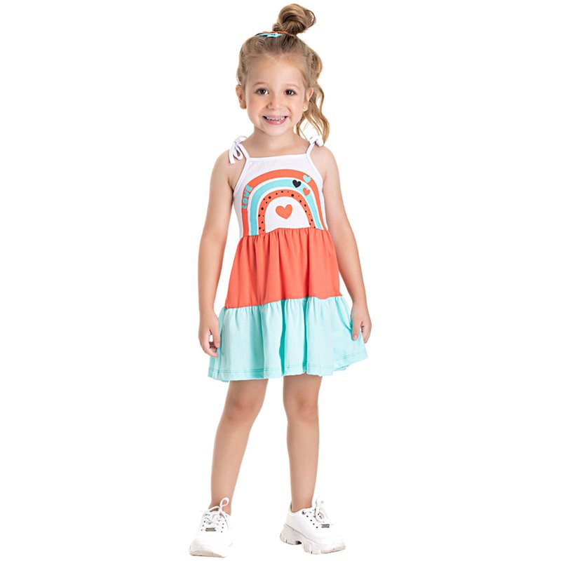 Vestido Kids Menina Love Summer Branco