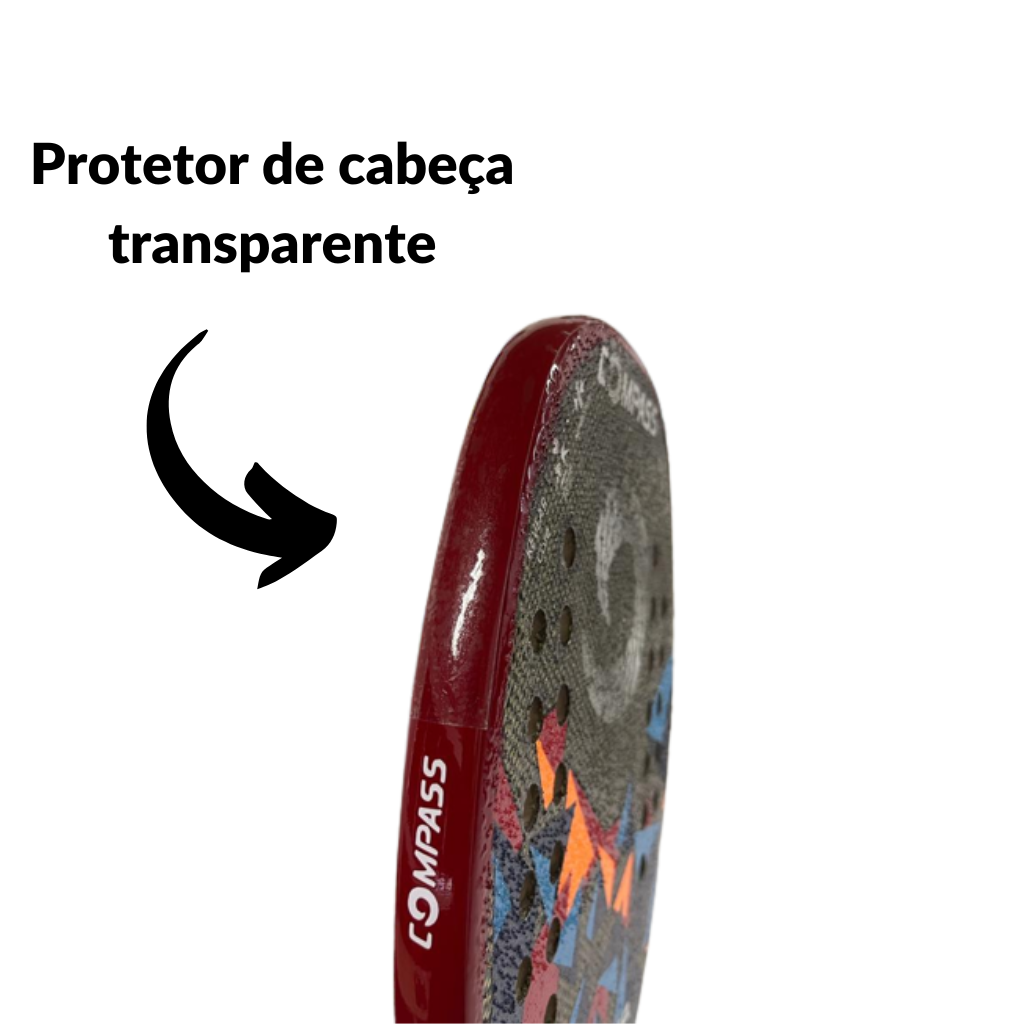 Protetor de cabeça para raquete de Beach tennis - transparente