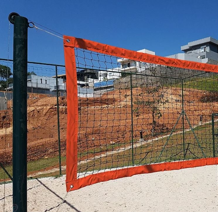 Rede Multiuso Laranja para Beach Tennis, Futevôlei, Vôlei de Praia