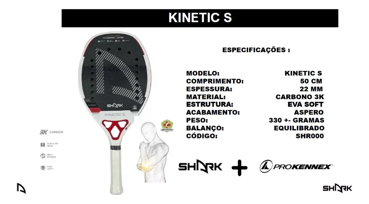 Raquete de Beach tennis Shark Kinetic S 2024