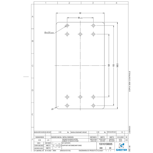 Chapa de Adaptação GRTA-2D - ONIC