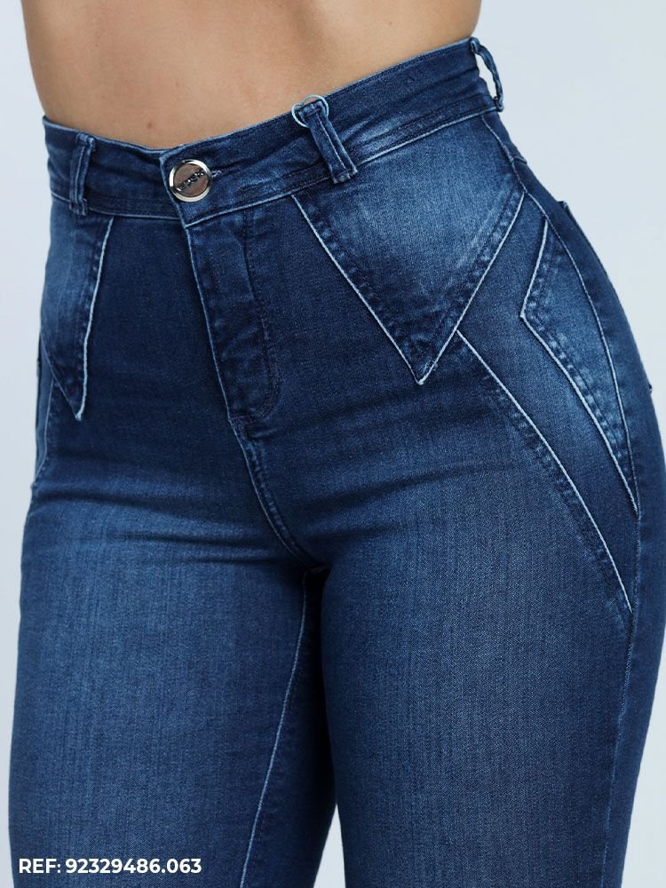 Calça Jeans Cropped Estilosa Edex Jeans Azul