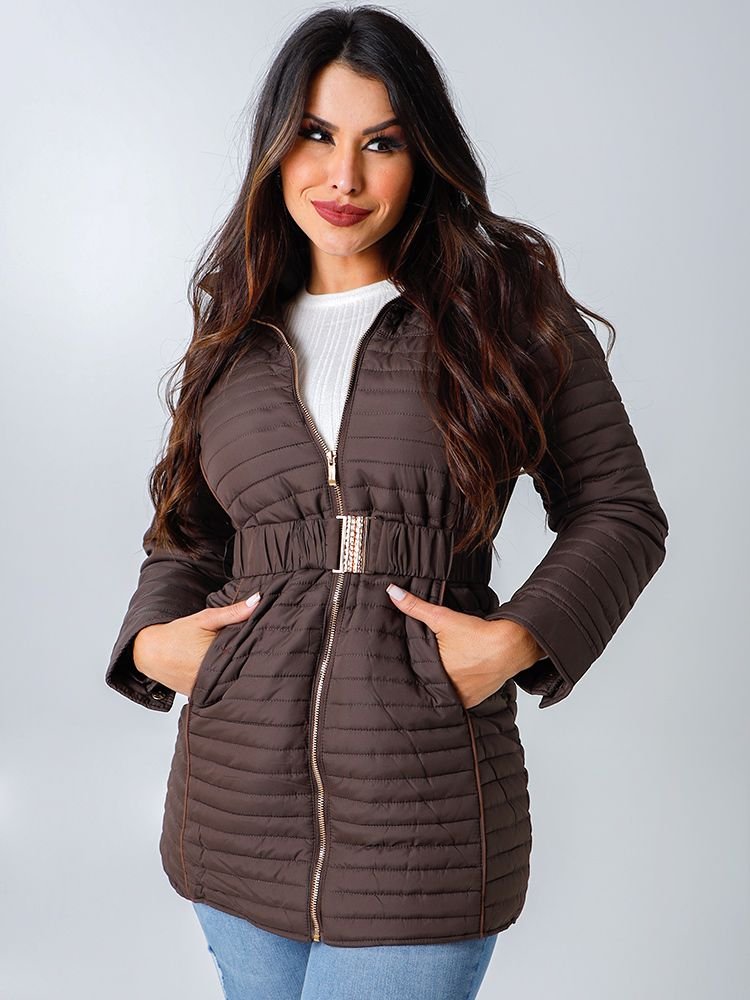 Sobretudo Feminino Nylon Caramelo