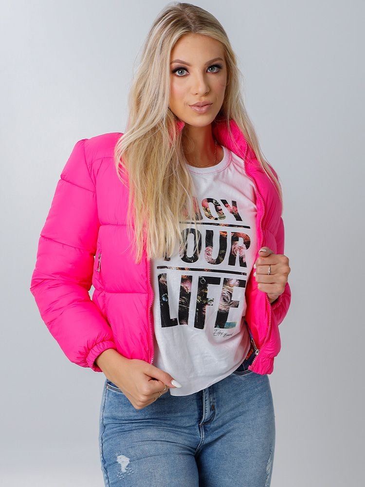 Jaqueta Feminina Puffer Forrada Off white