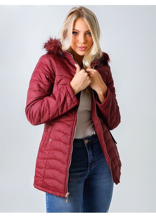 Parka Feminina Dupla Face Bordo