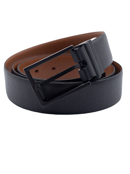 Cinto Masculino Reversível Kalline Fivela Quadrada (Preto)