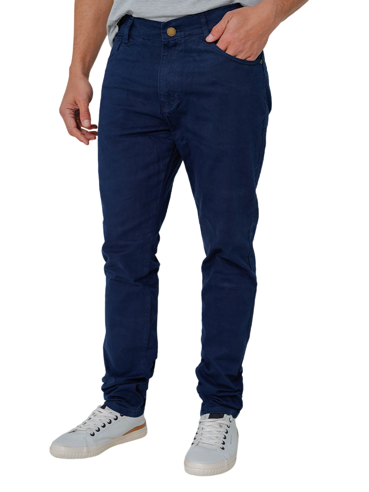 Calça Masculina Sarja Colors Tex Denim (Azul Escuro)