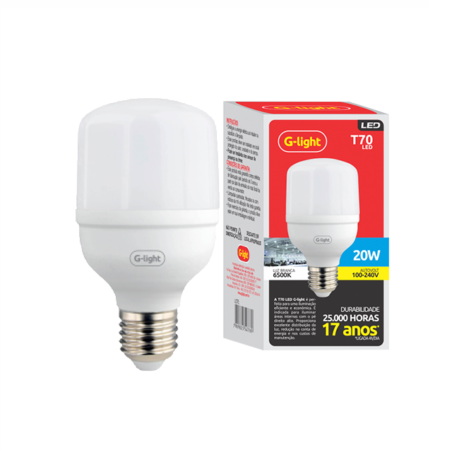 Lampada Led 20w T60 6500k 220v E27 - G-light
