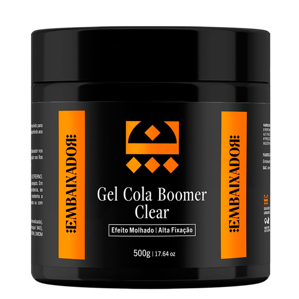Gel Cola para Cabelo Boomer Clear Embaixador 500g