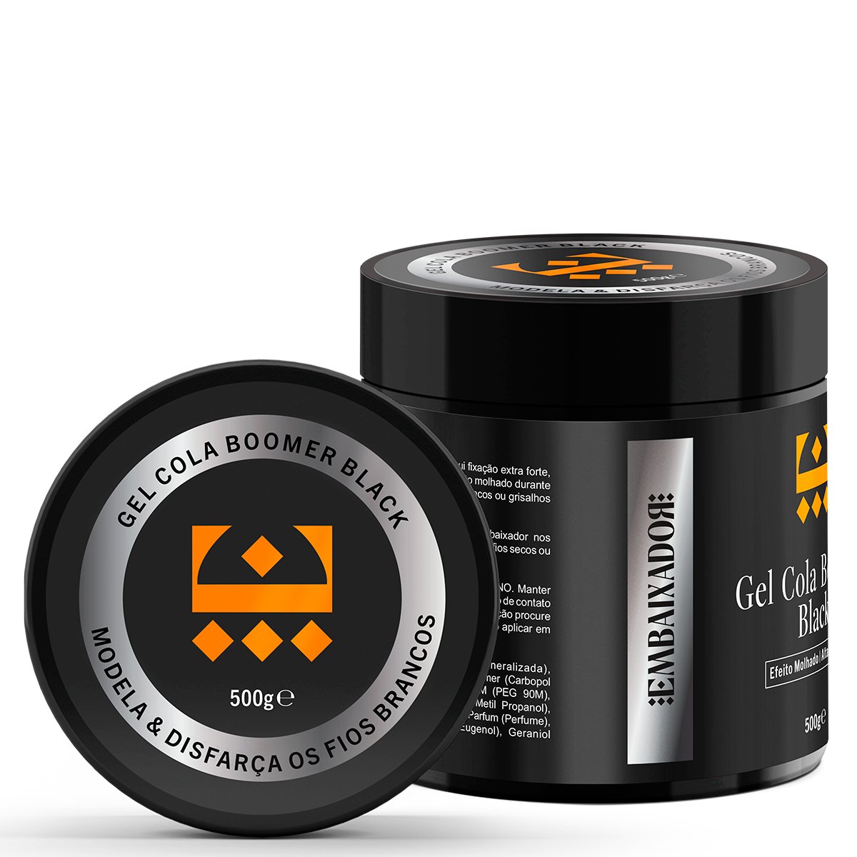 Gel Cola para Cabelo Boomer Black Embaixador 500g