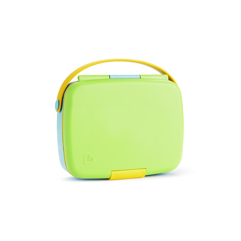 Lancheira Munchkin Bento Box com Talheres (18M+) Verde, Azul e Amarelo