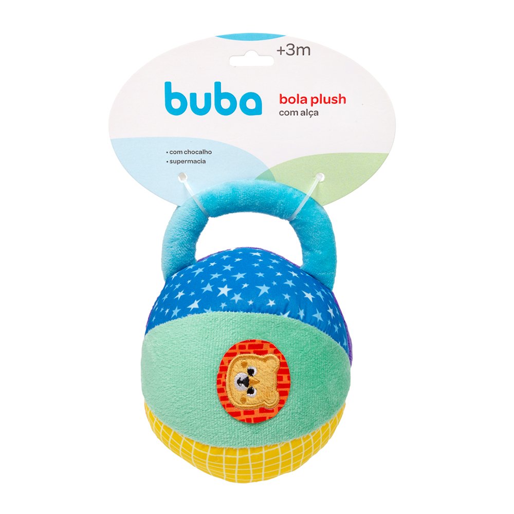 Brinquedo Buba Bola Plush com Alça e Chocalho (3M+) Colorido