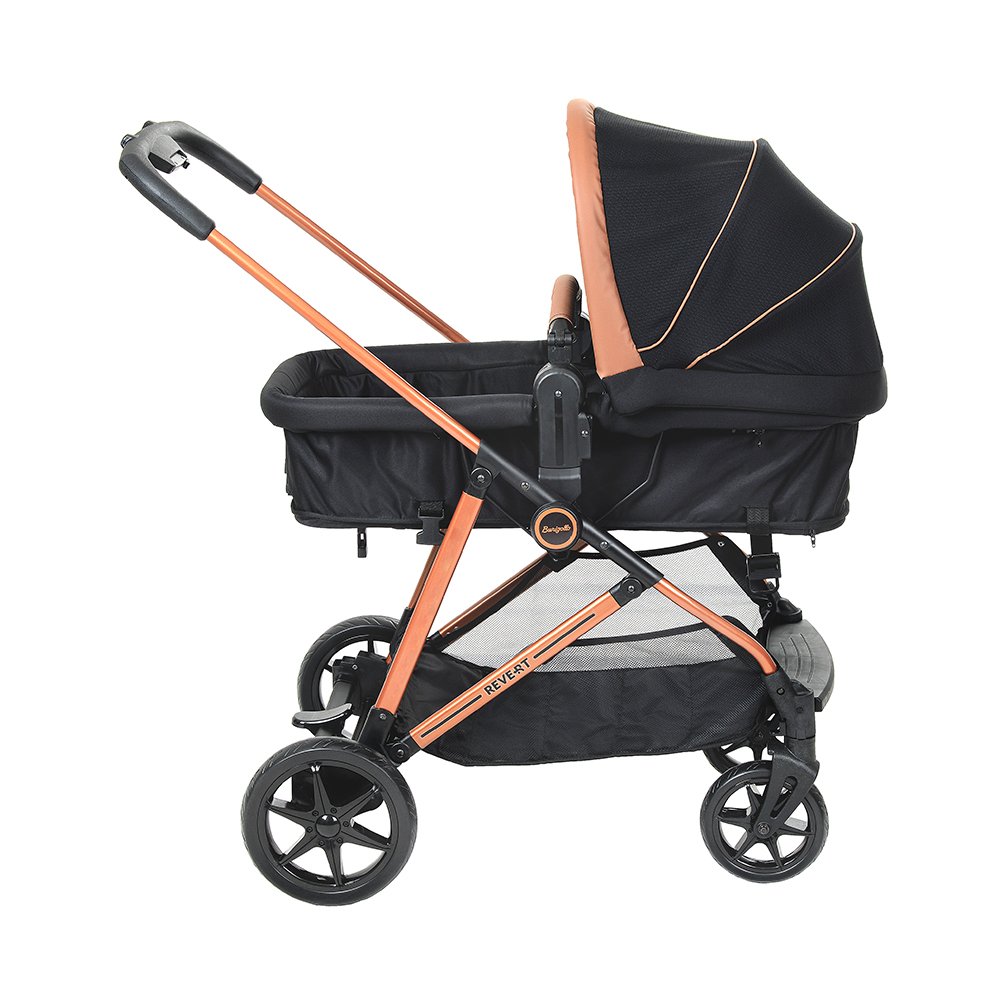 Carrinho de Bebê Burigotto Revert de 0 a 15kg Preto Cobre