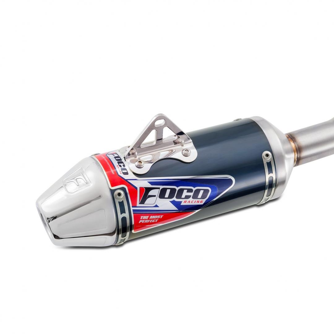 Escapamento Foco Racing F1 Strong - Honda CRF 230 - Cor Azul Alto Brilho