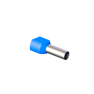 Terminal Pré-Isolado Pino Tubular Duplo Magnet AWG 6 16mm² Azul