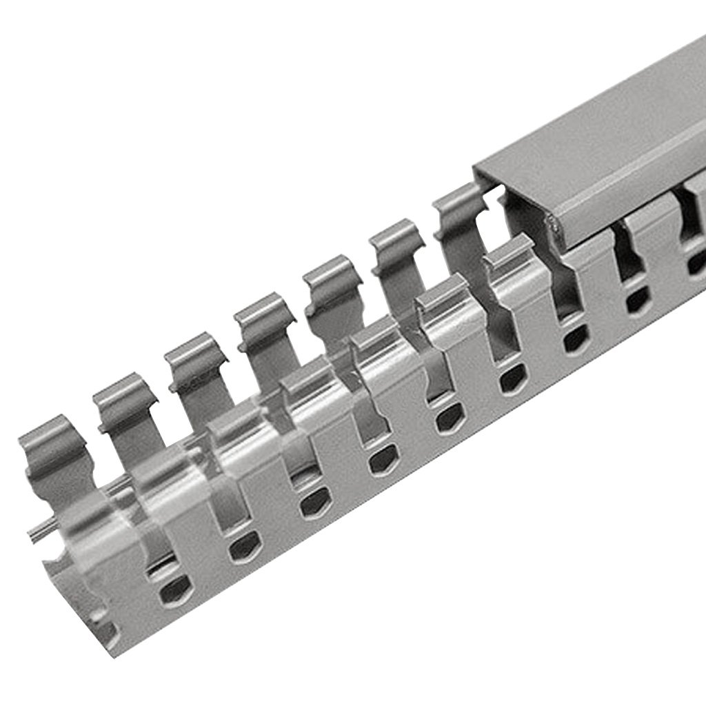 Canaleta PVC 25x30 Aberta Cinza C/Tampa 2 Metros