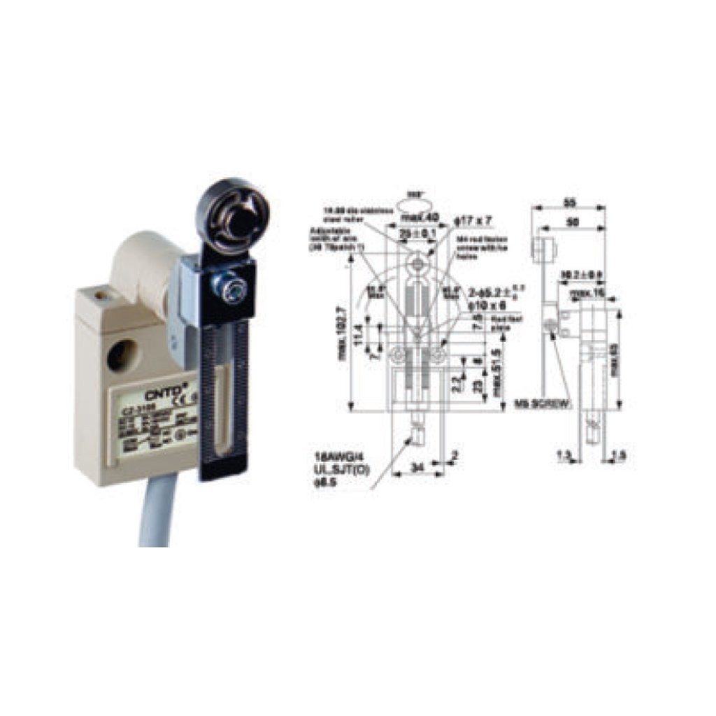 Fim de Curso CZ-3108 Blindado Safety Alavanca Regulável - UP Electronic