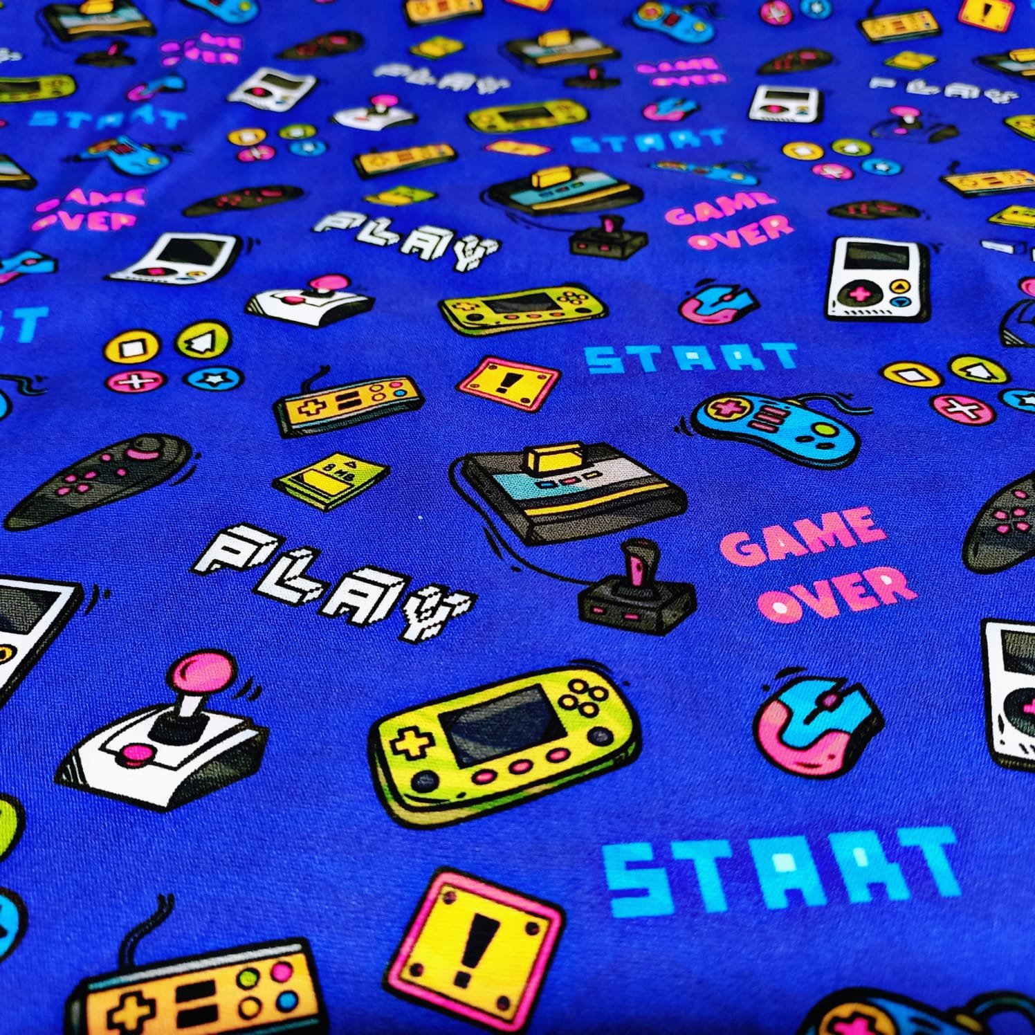 Tecido Tricoline Digital Vídeo Game - Esquina Dos Tecidos