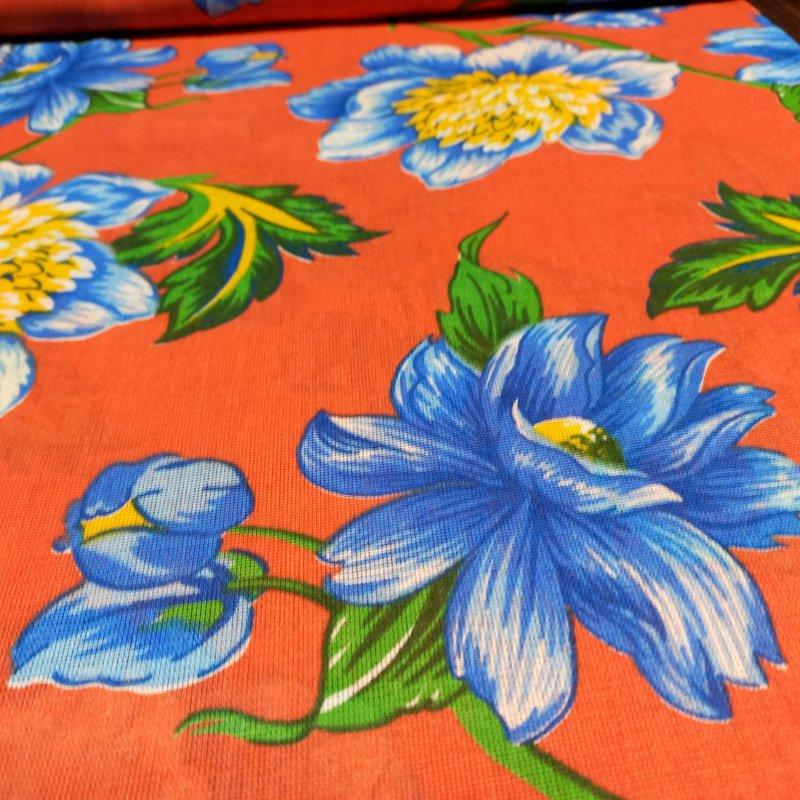 Tecido Chita Floral Laranja - Esquina dos Tecidos