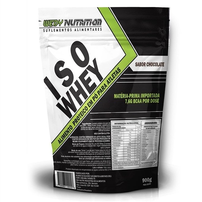 Iso Whey Proteína Isolada 90% 900g - Wedy Nutrition