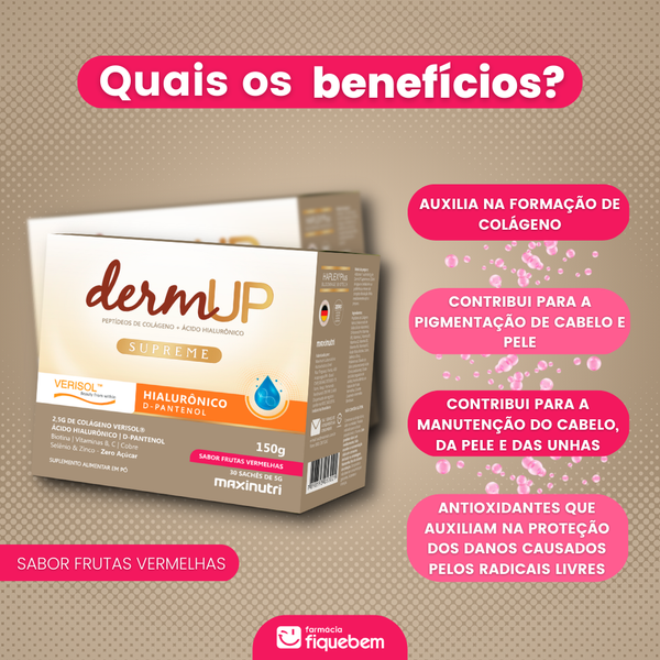 DermUp Peptídeos de Colágeno + Ácido Hialurônico Maxinutri 150g