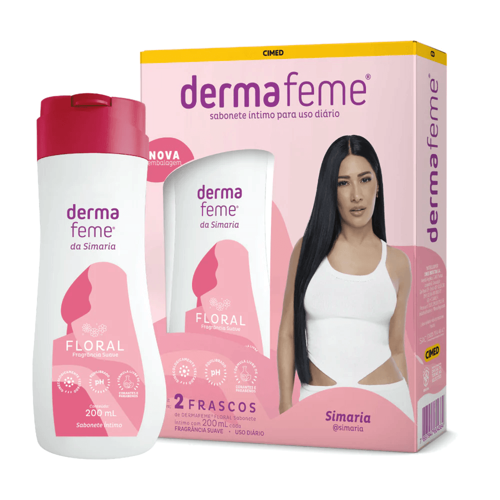 Kit Sabonete Íntimo Derma Feme Cimed 2 Frascos de 200ml