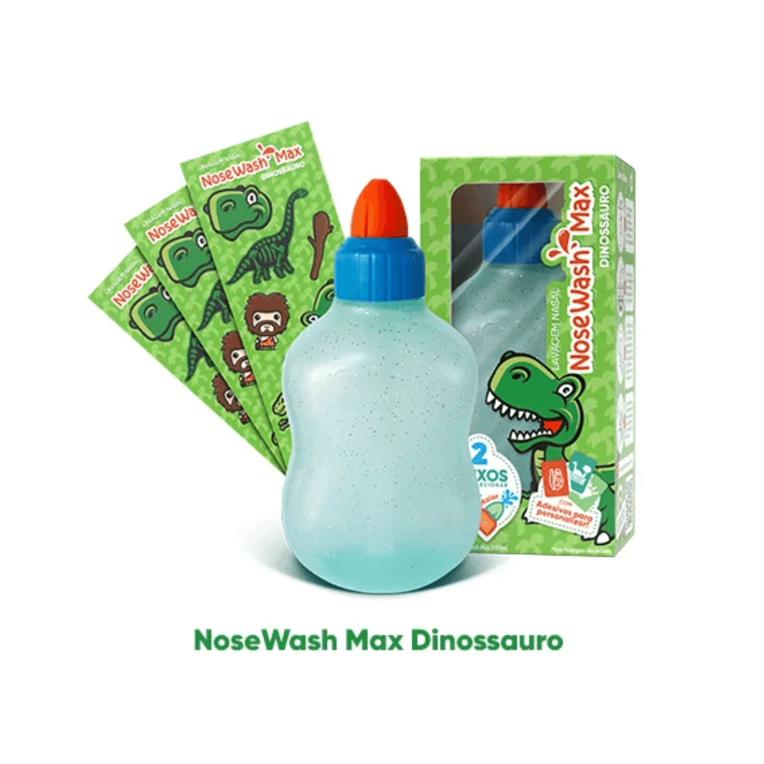 Dispositivo para Lavagem Nasal Infantil Nose Wash Max Dinossauro 240ml