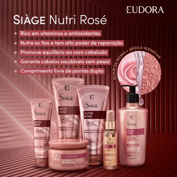 Shampoo Eudora Siàge Nutri Rosé 250ml