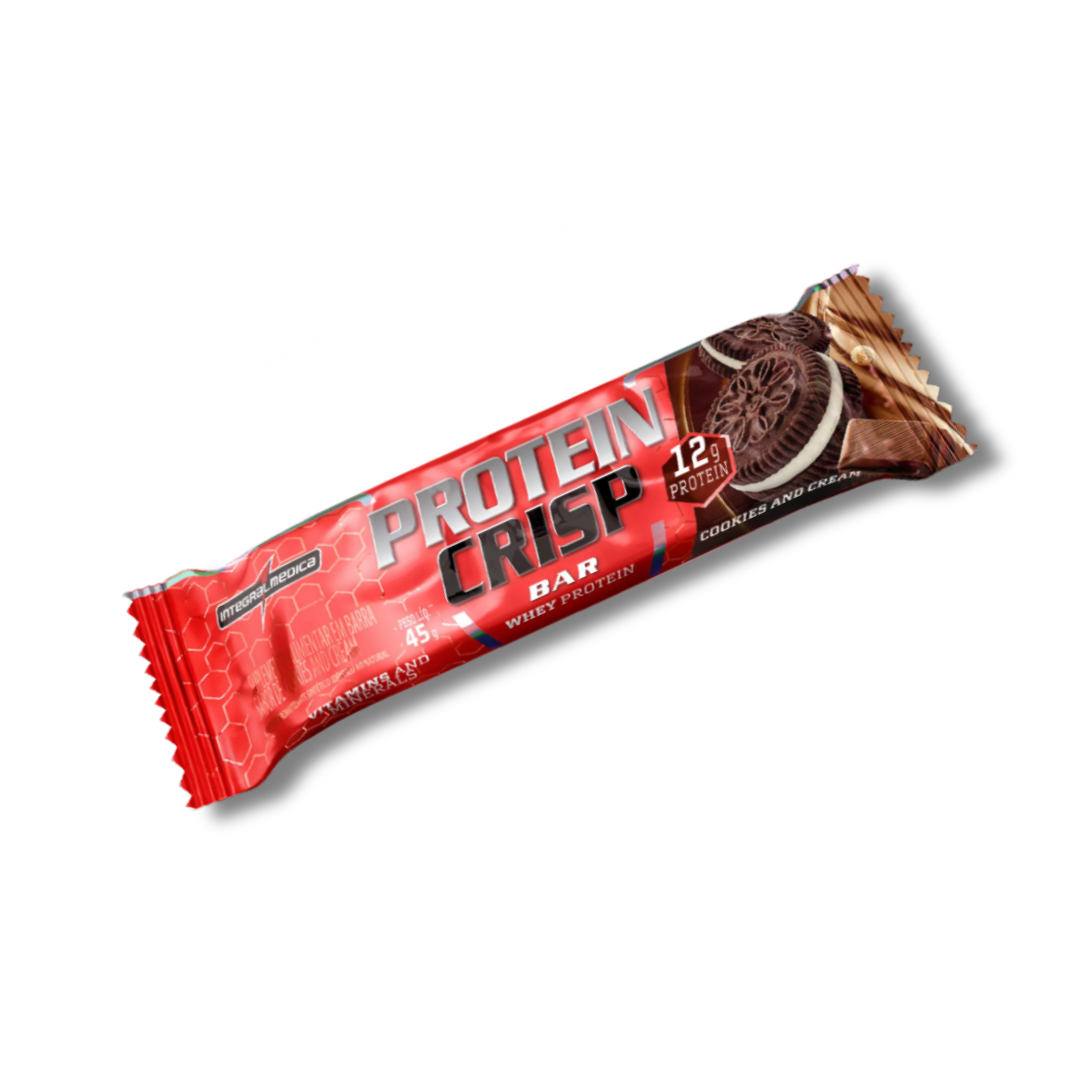 Barra de Proteína Integralmédica Protein Crisp Bar Cookies and Cream 45g