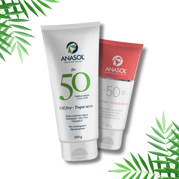 Kit Protetor Solar Anasol FPS 50 200g + Protetor Solar Facial Anasol ...