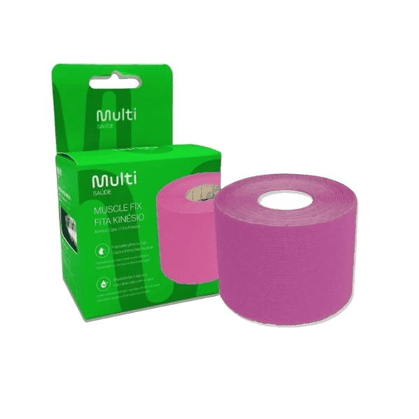 Fita Kinésio Multi Saúde Muscle Fix 5cmx5m Rosa