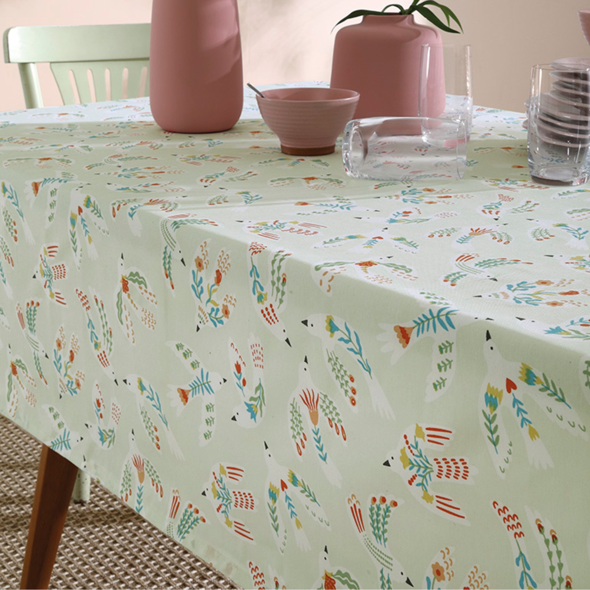 Toalha de Mesa Retangular Döhler Clean Athenas 6 lugares - Erica 01