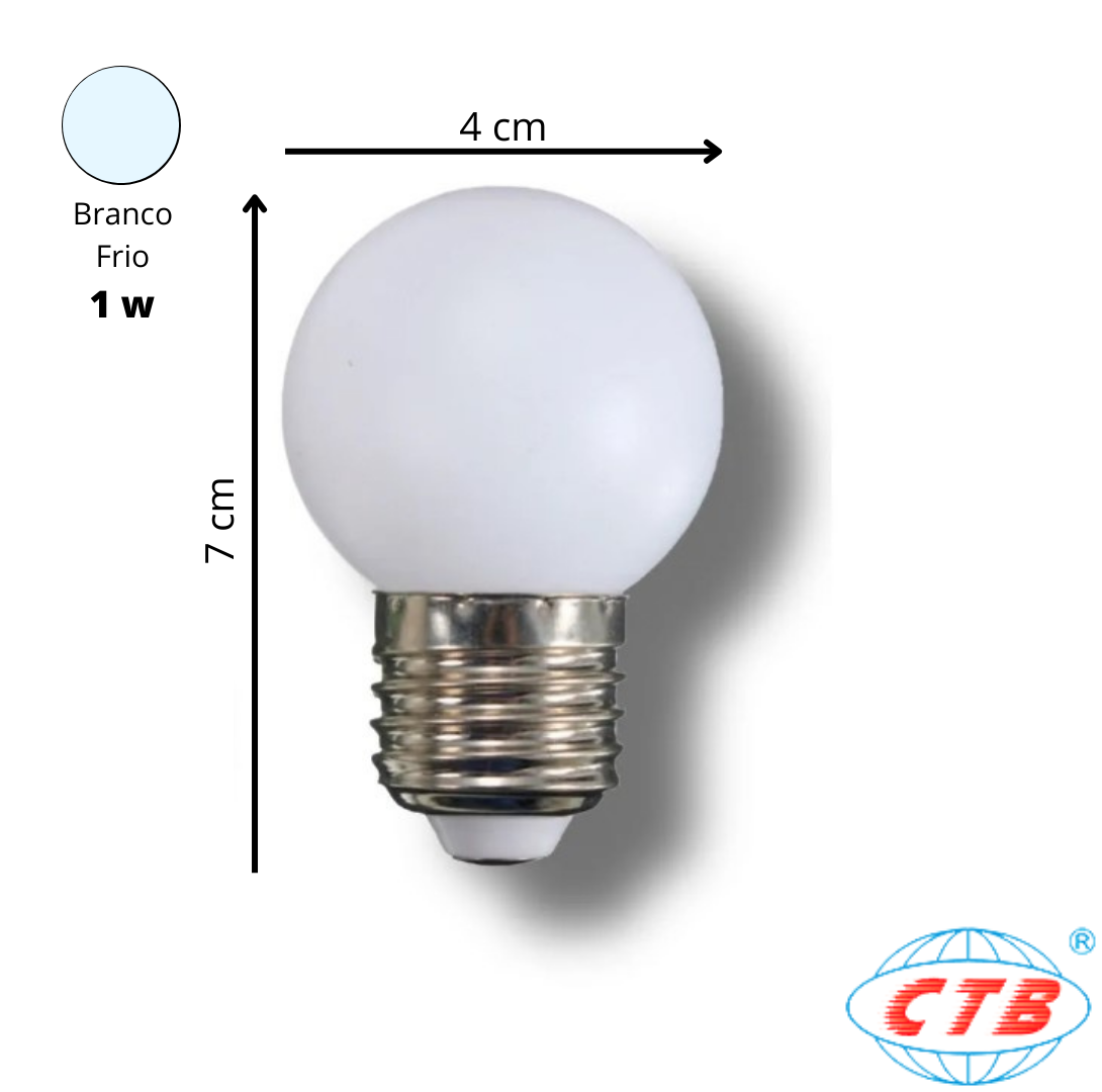 Lâmpada Led Bolinha 1W 6500K - CTB
